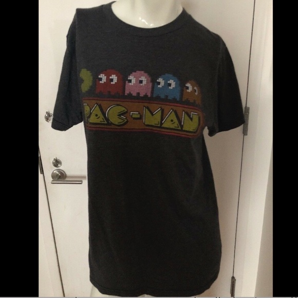 Pac Man | Tops | Blue Pac Man Nom Nom Nom Tshirt Vintage | Poshmark
